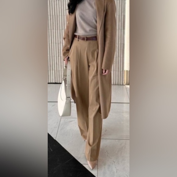 Uniqlo | Pants & Jumpsuits | Uniqlo Beige Pleated Wide Pants | Poshmark